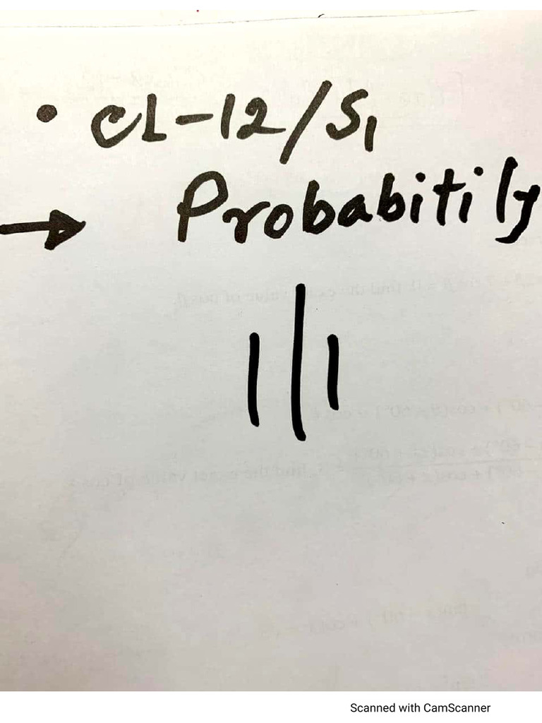 Cl-12 S1 Probability | PDF
