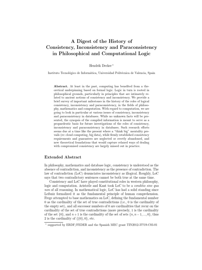 A Digest of The History of Consistency, Inconsistency and Paraconsistency in Philosophical and ...