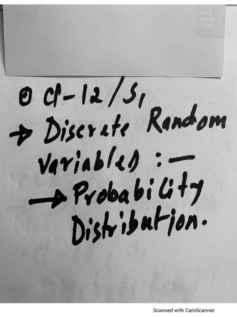 Cl-12 S1 Discrete Random Variables-Probability Distribution 2 | PDF