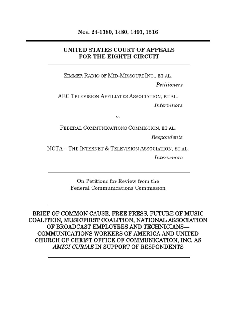Public Interest Amicus Brief | PDF | Federal Communications Commission ... Public Interest Amicus Brief | PDF | Federal Communications Commission ...
