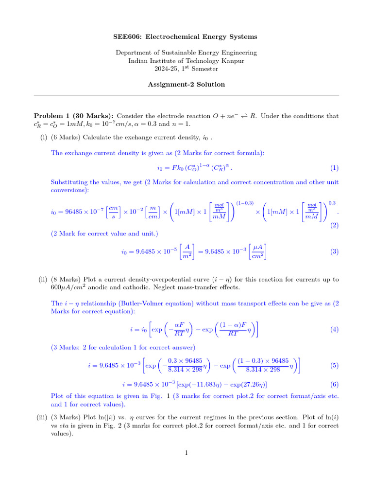 Assignment2 Solution Ecf916af 6a34 42e0 9228 Ef233b0eb305 | PDF | Physical Chemistry | Electricity