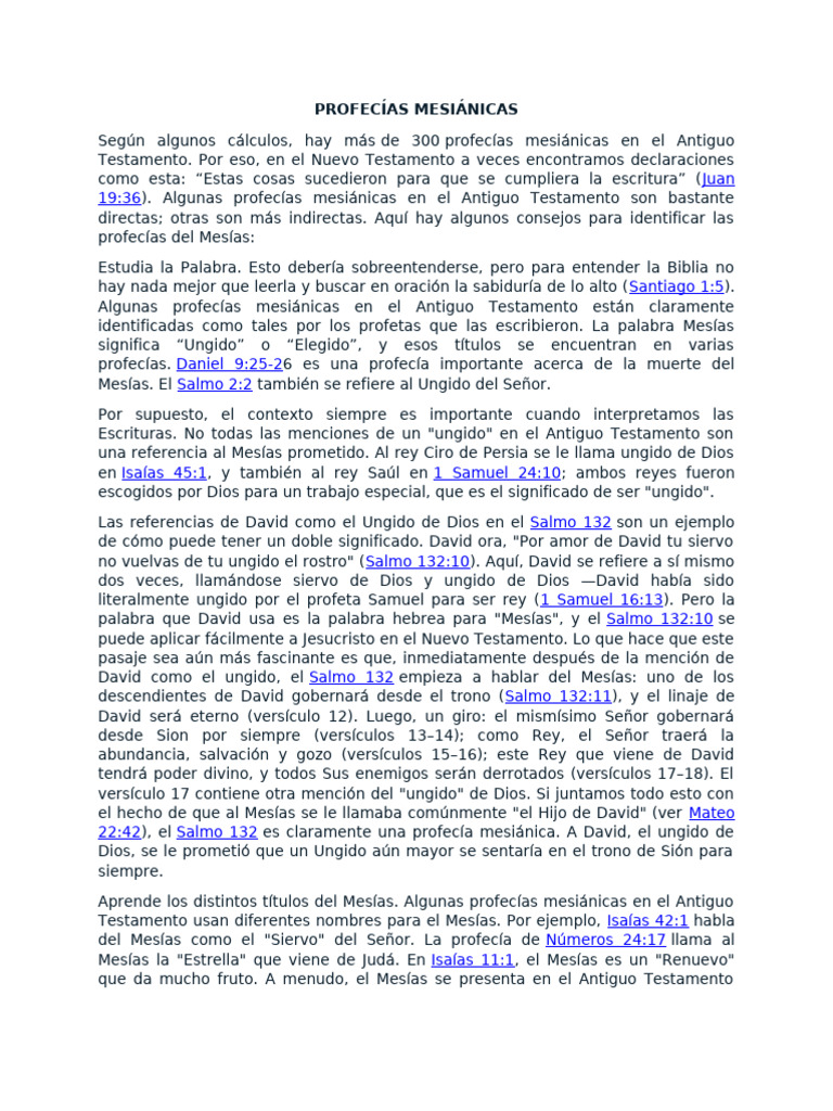 Profecías Mesiánicas | PDF | Mesías | Jesús