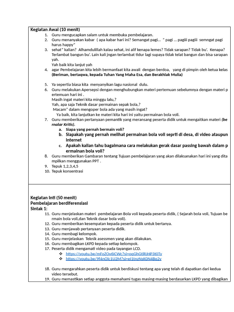 Kegiatan Awal | PDF | Karier & Perkembangan | Olahraga & Rekreasi