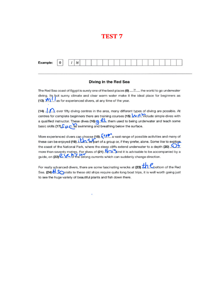 Diving - Text With Gaps | PDF