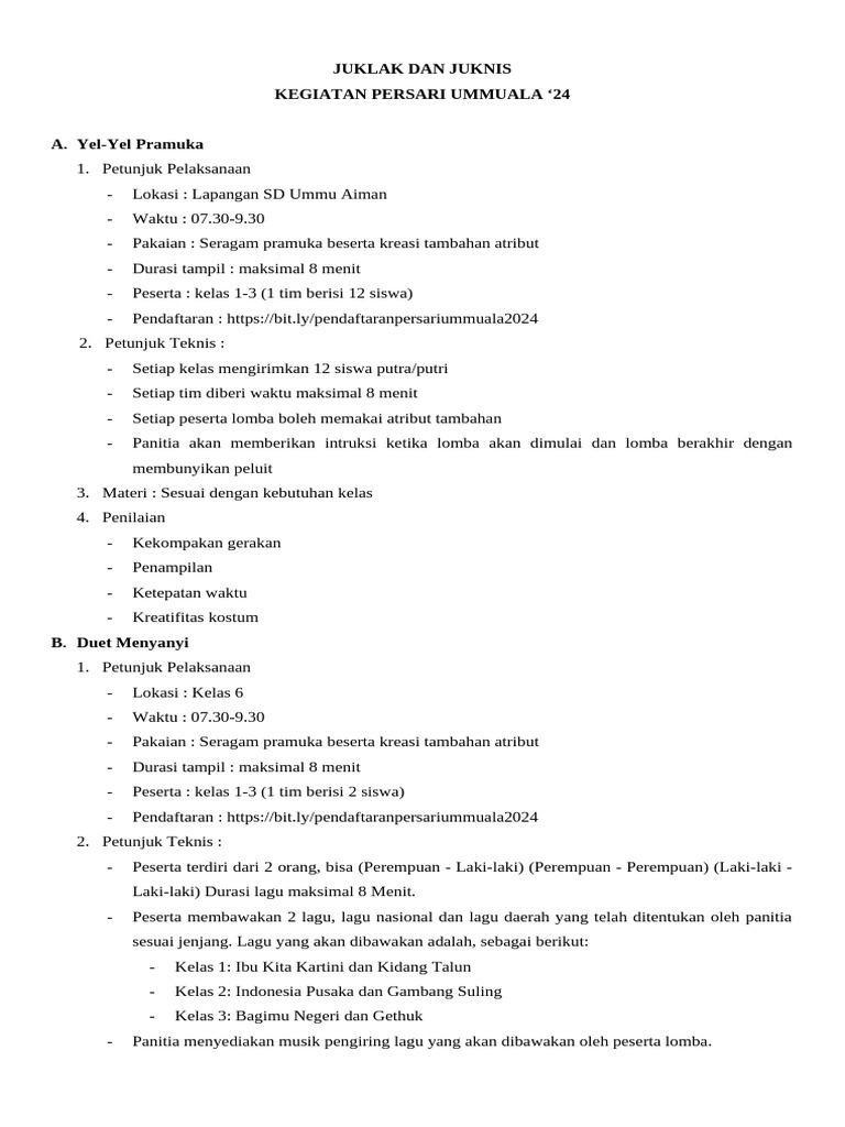 Juknis Dan Juklak Kegiatan Persari | PDF