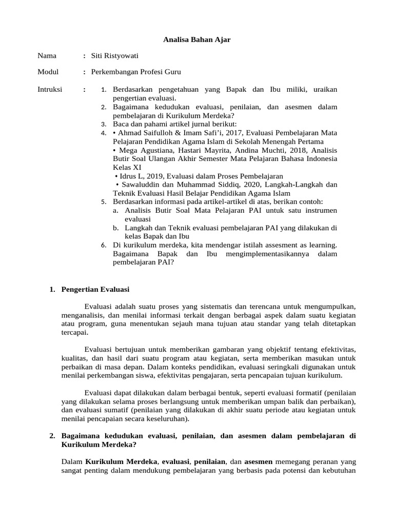 Analisis Bahan Ajar | PDF
