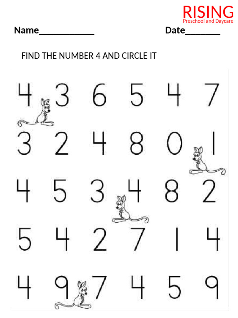 Maths Number 4 Identification | PDF