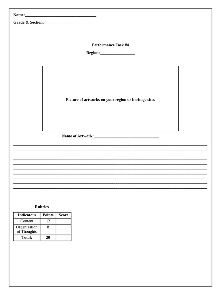 Performance Task #4 Artwork Evaluation | PDF | Art
