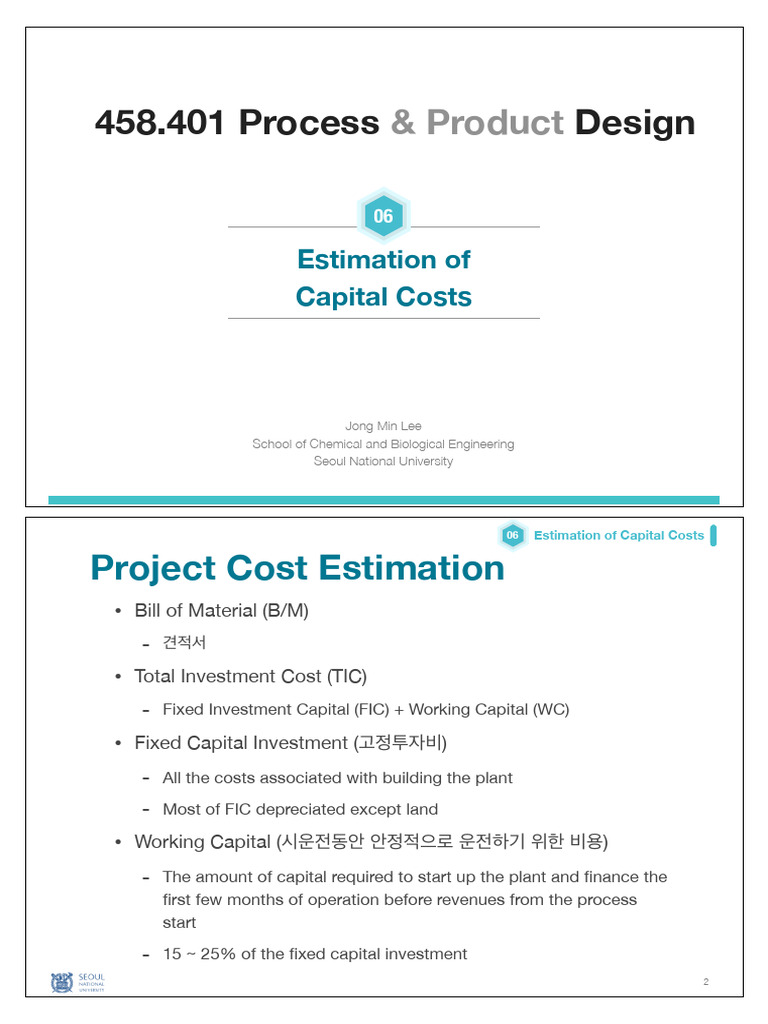 Capital Cost Estimation in Chemical Plants | PDF | Chemical Substances ...