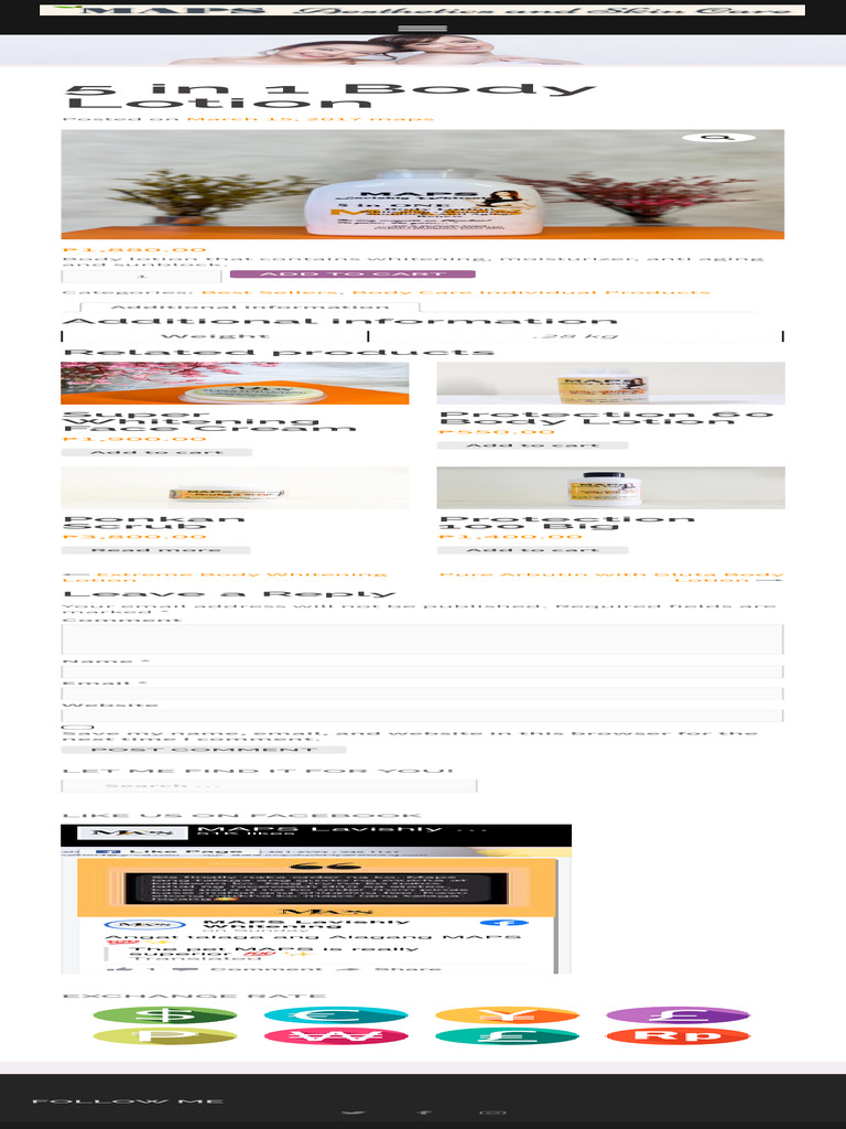 5 in 1 Body Lotion - MAPS Lavishly Whitening 2 | PDF