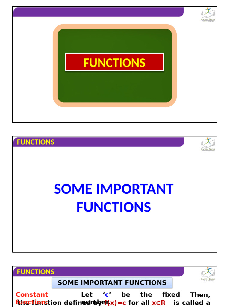 Overview of Mathematical Functions | PDF | Function (Mathematics ...
