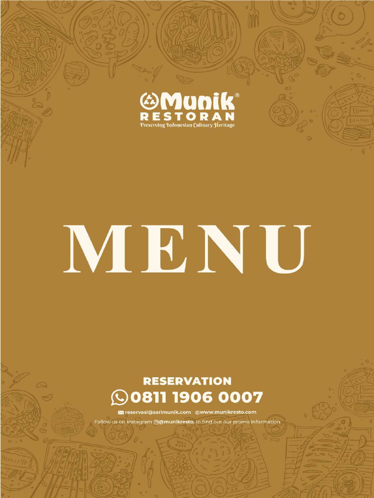 Menu Book Munik Restoran 2022 | PDF