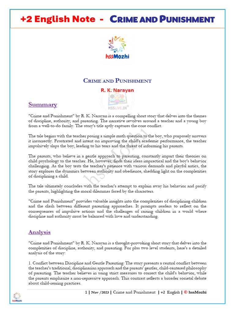 Hsslive - Unit - 5 - Lesson - 3 - CRIME AND PUNISHMENT-hssmozhi | PDF ...