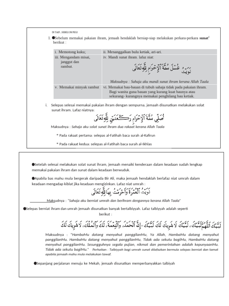 Panduan Ringkas Umrah 2023 Kotak | PDF