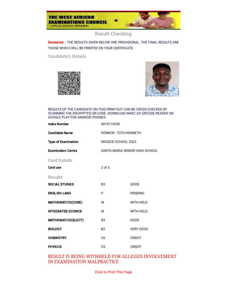 Waecdirect Online Information Service - Results | PDF | Finance & Money ...