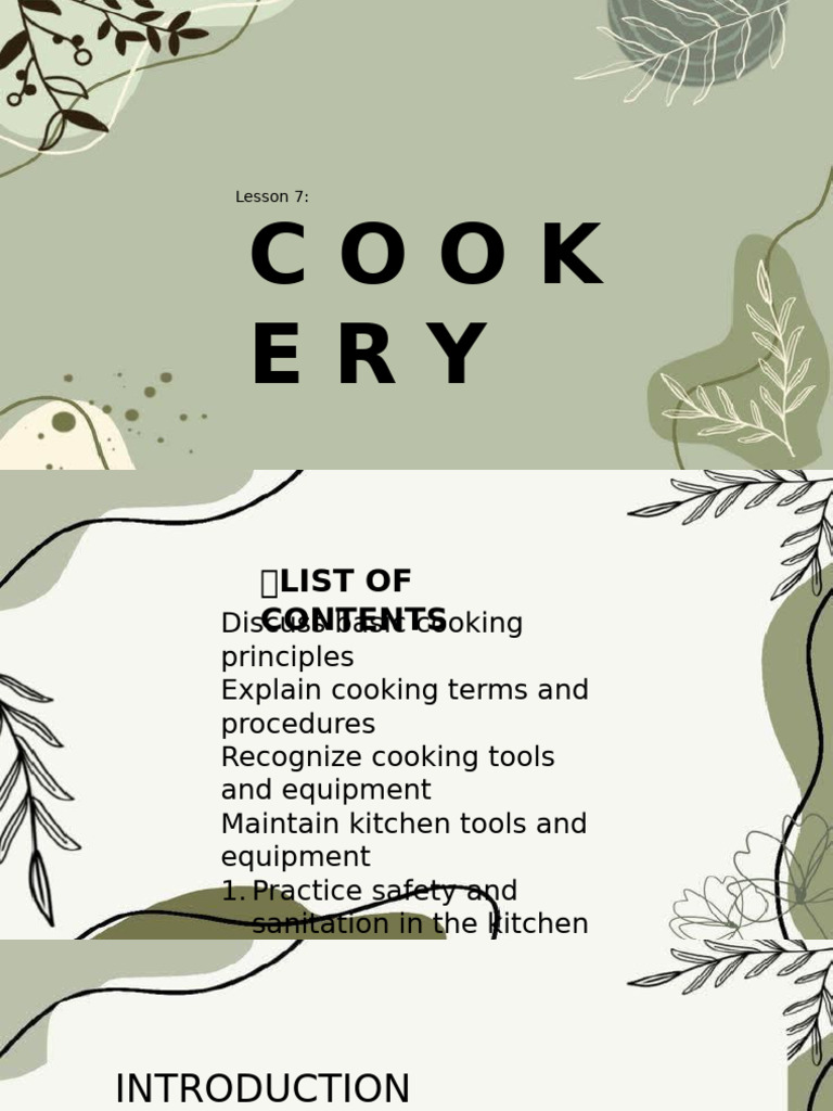 Cookery - Home Economic | PDF | Cooking | Cookware And Bakeware