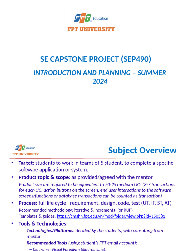 SEP490 Capstone Project Overview | PDF | Technology Development | Design