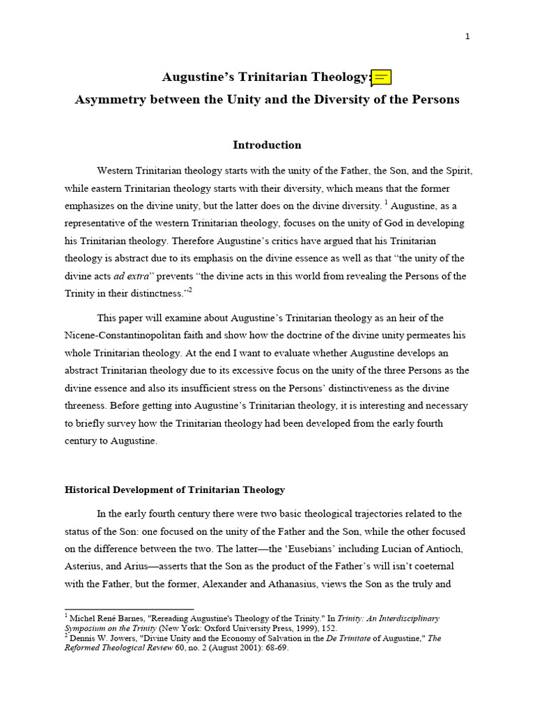 Augustine's Trinitarian Theology Explained | PDF | Trinity | God The Father
