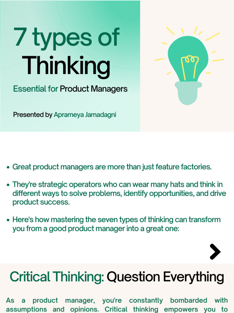 7 Types of Thinking For A PM 1722525212 | PDF | Thought | Critical Thinking