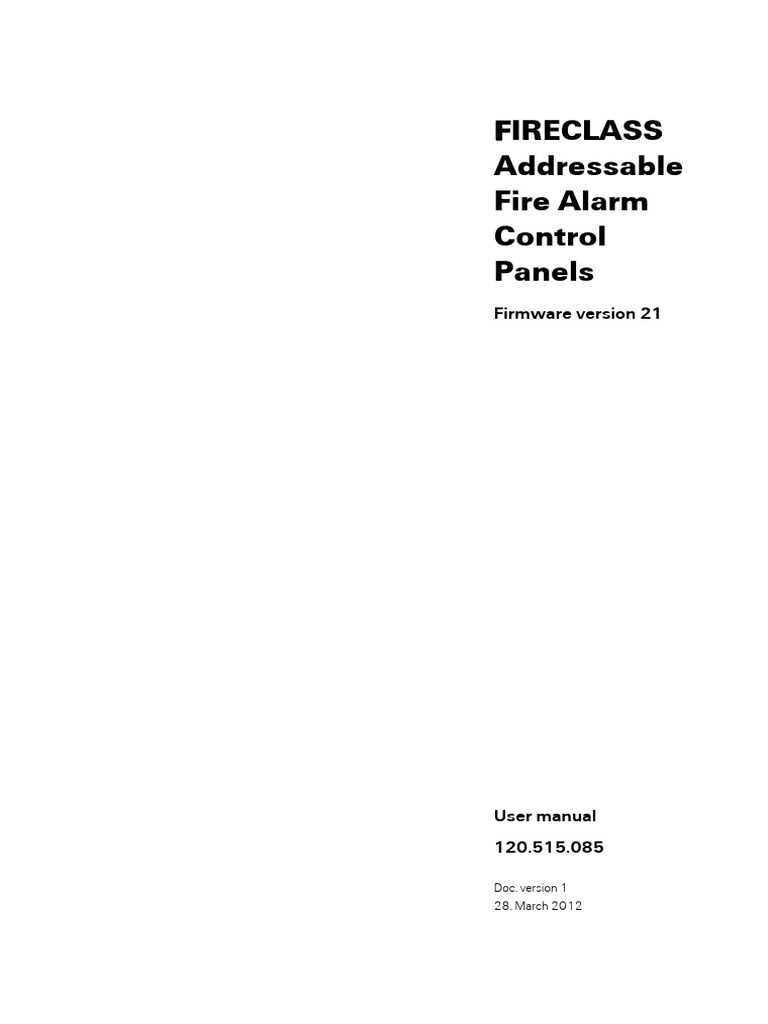 FireClass Addressable Panel Manual | PDF | Menu (Computing) | Computing