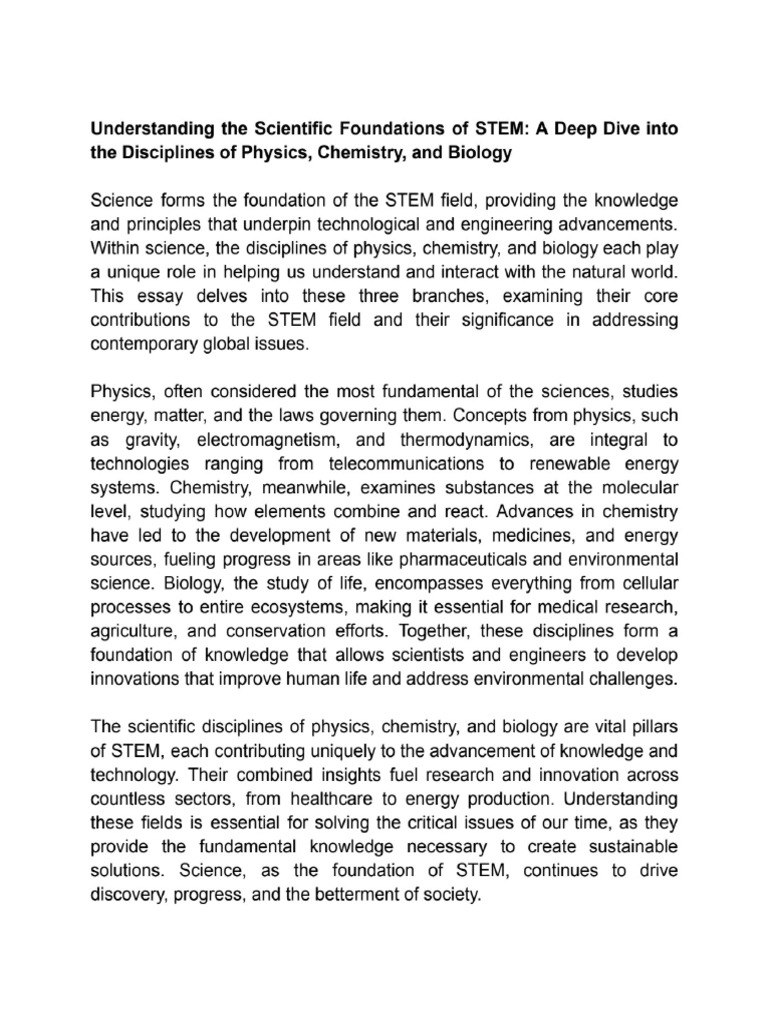 Scientific Foundation of STEM | PDF