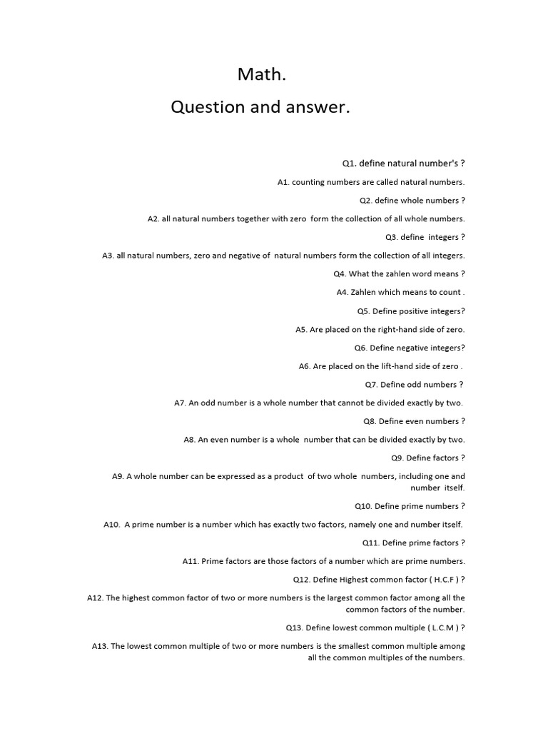 Math form~1 | PDF | Numbers | Arithmetic