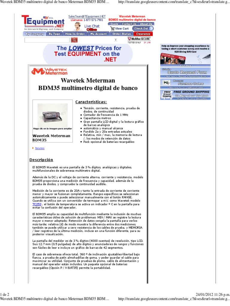 Multimeter Wavetek | PDF | Par termoeléctrico | Electrónica