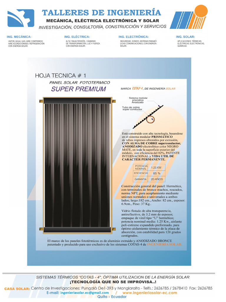 HOJAS TECNICAS Paneles | PDF