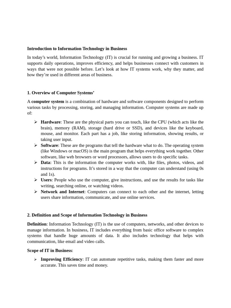 Introduction To IT in Business | PDF | Customer Relationship Management ...