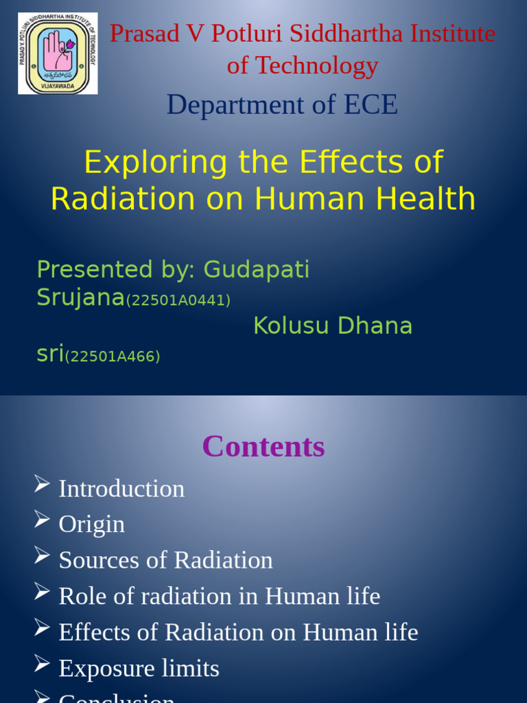 Radiation Effects on Human Health | PDF | Radiation | Electromagnetic ...