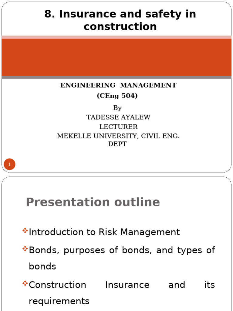 Insurance and Safety in Construction | PDF | Surety | Liability Insurance