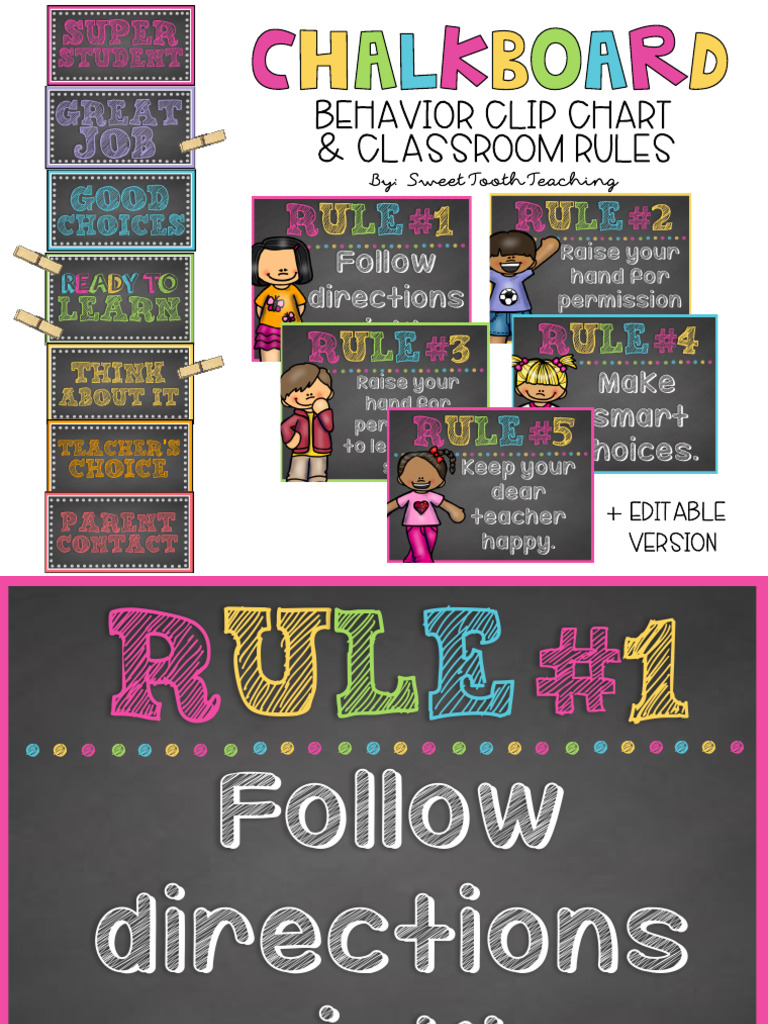 Chalkboard Clipchart&Rules | PDF