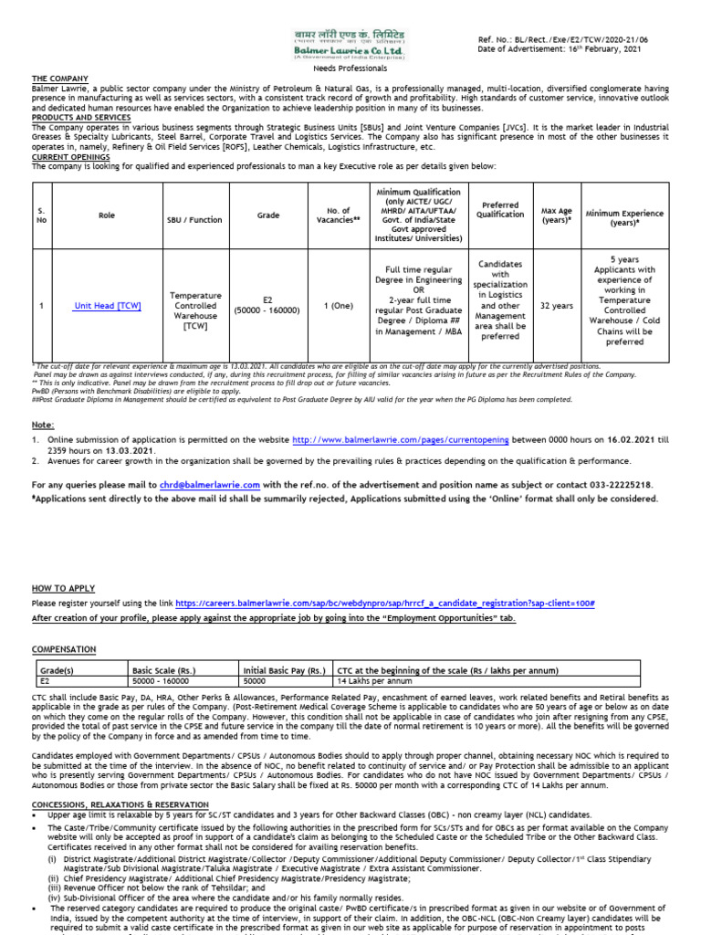 Unit Head (TCW) - TCW | PDF