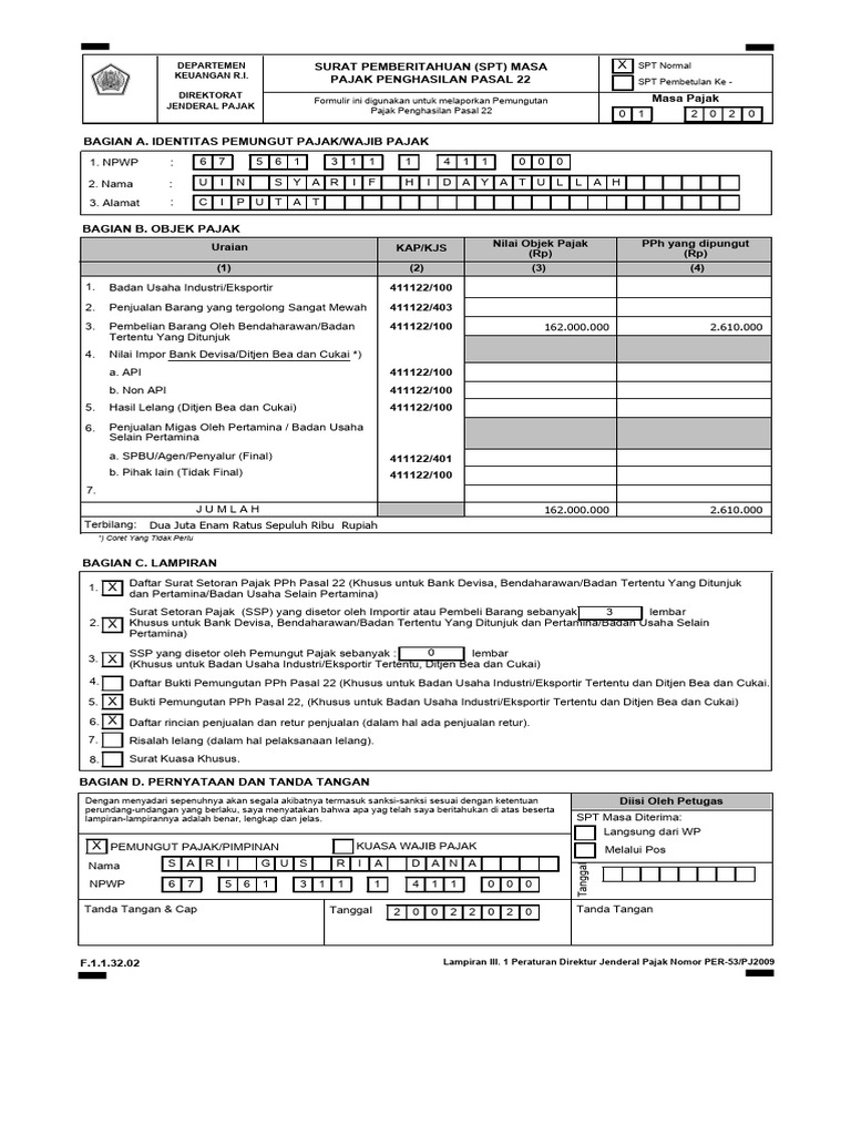 Sari Gus Ria Dana - 140 - SPT INDUK 22 PT Timur Dan PT Baraga | PDF