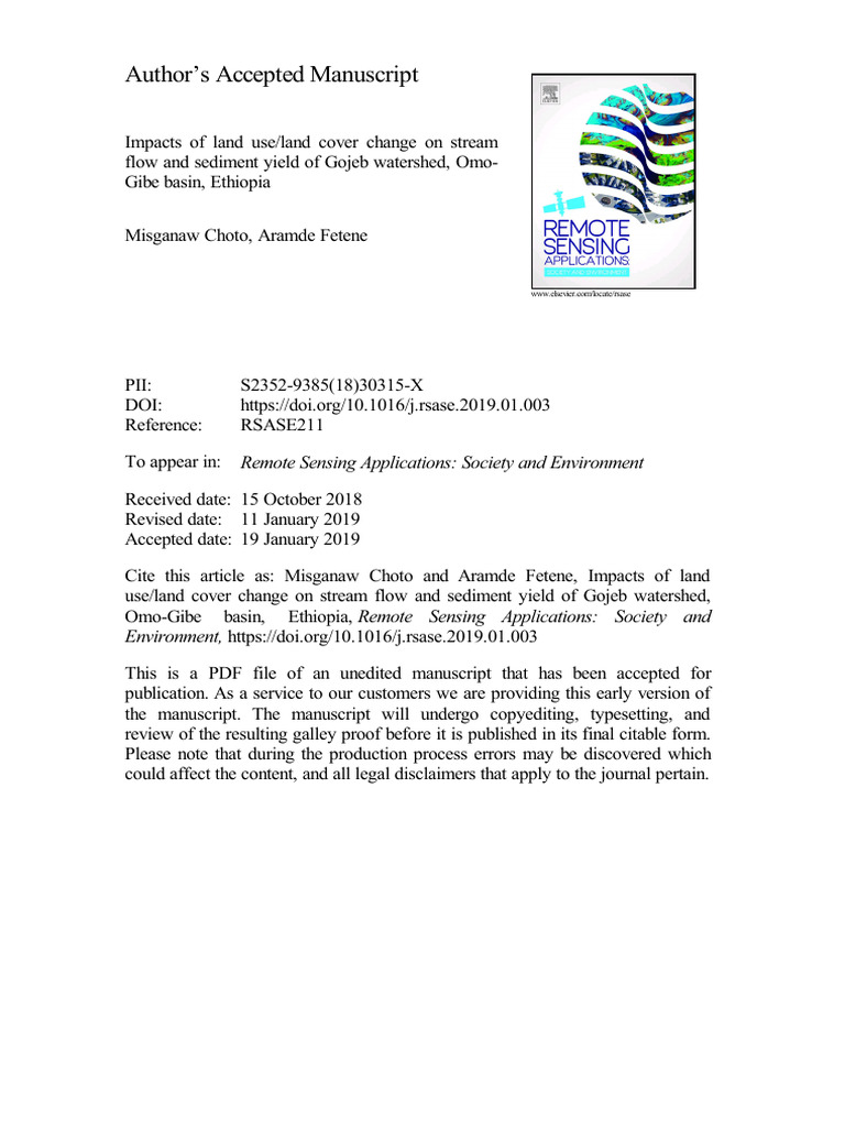 10 1016@j Rsase 2019 01 003 | PDF | Drainage Basin | Sensitivity Analysis