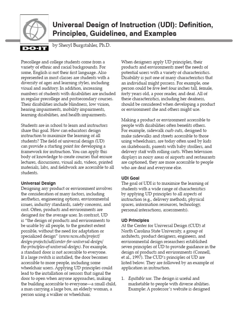 Universal Design | PDF | Learning | Curriculum
