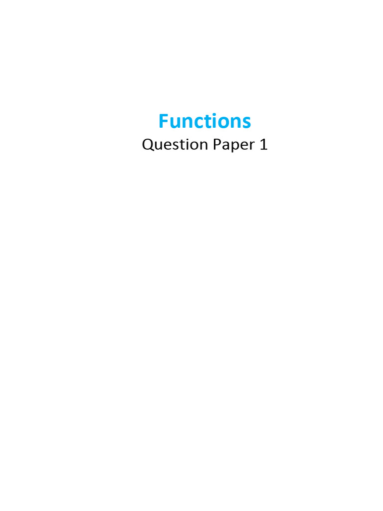 2.1 Functions QP - Cie Ial Maths | PDF | Function (Mathematics) | Functions And Mappings