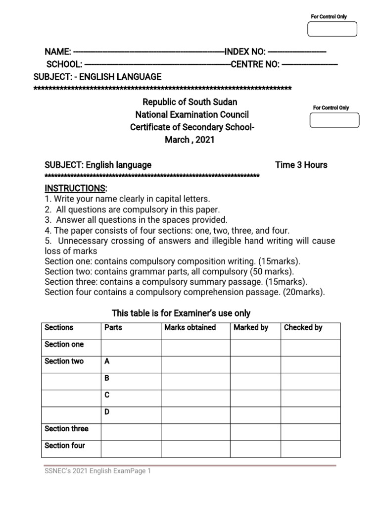 English 2021 Set B (1) | PDF