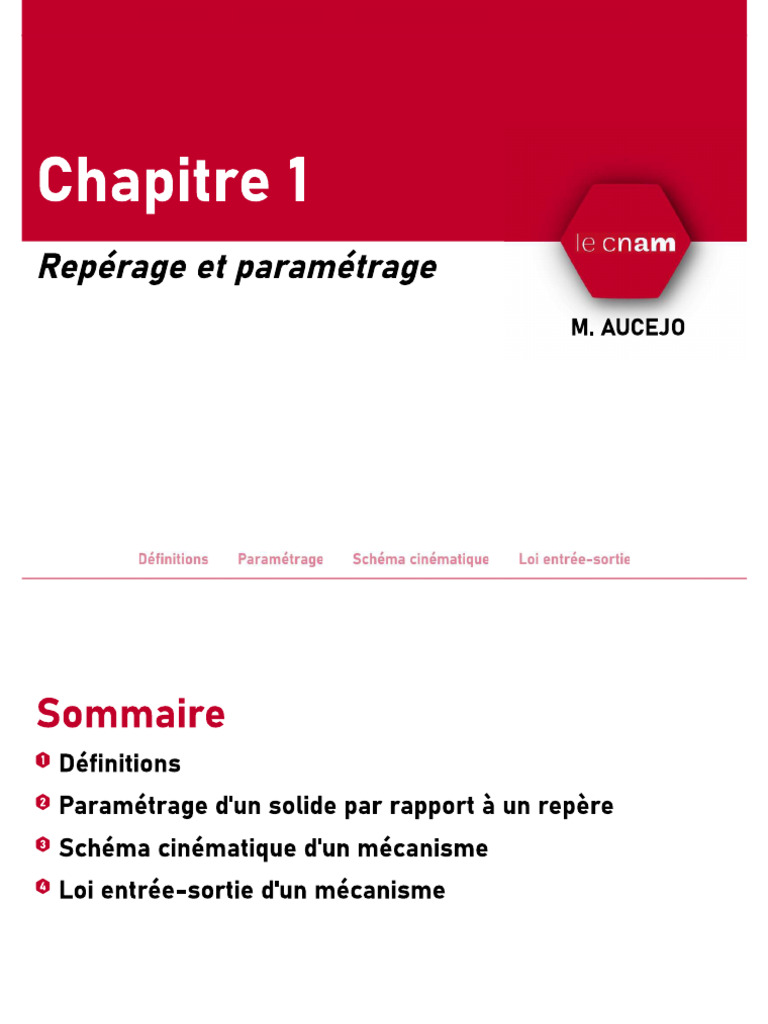 Chapitre1 Reperage Parametrage | PDF