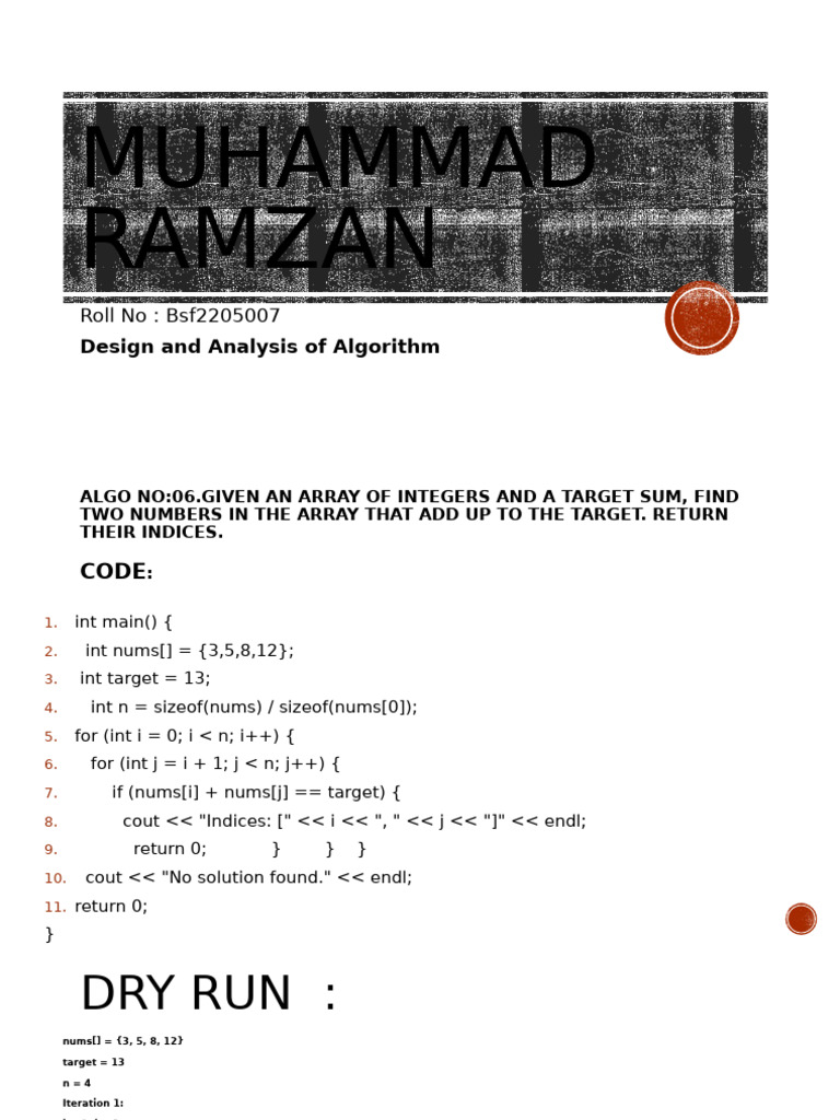 BSF2205007 Muhammad Ramzan Algo 06 Complexity | PDF | Teaching Methods & Materials