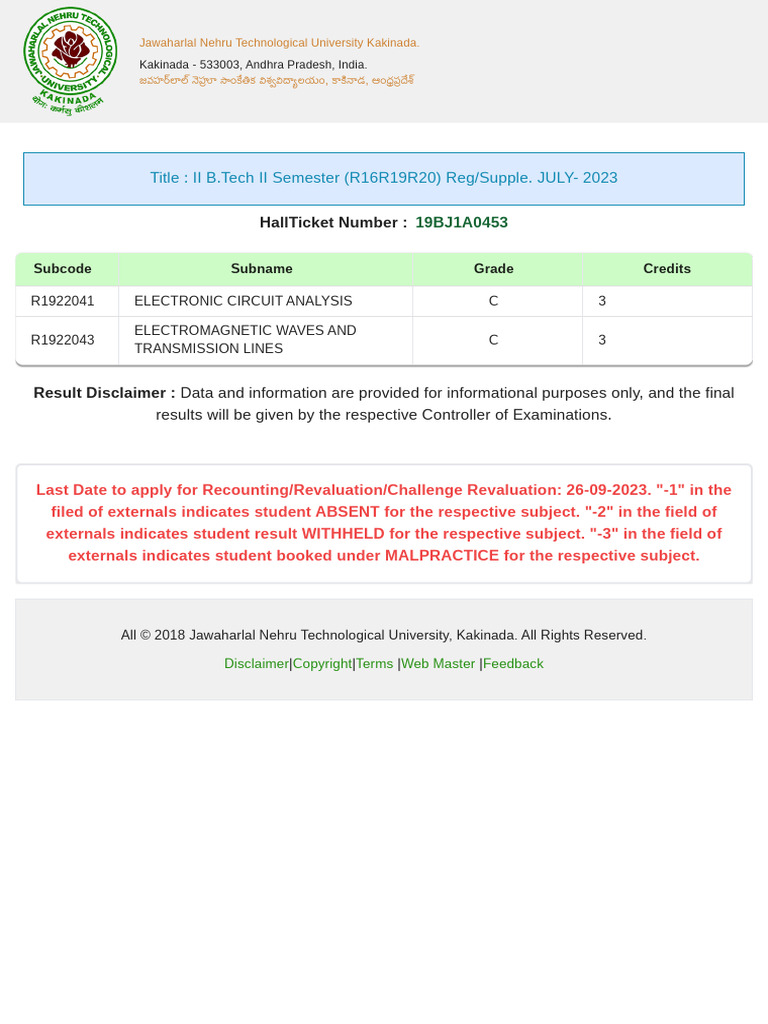 Title: II B.Tech II Semester (R16R19R20) Reg/Supple. JULY-2023 | PDF | Science & Mathematics ...