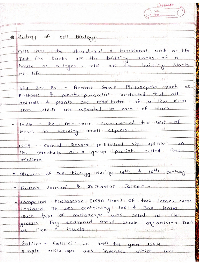 1st Unit Notes of Cell Biology | PDF