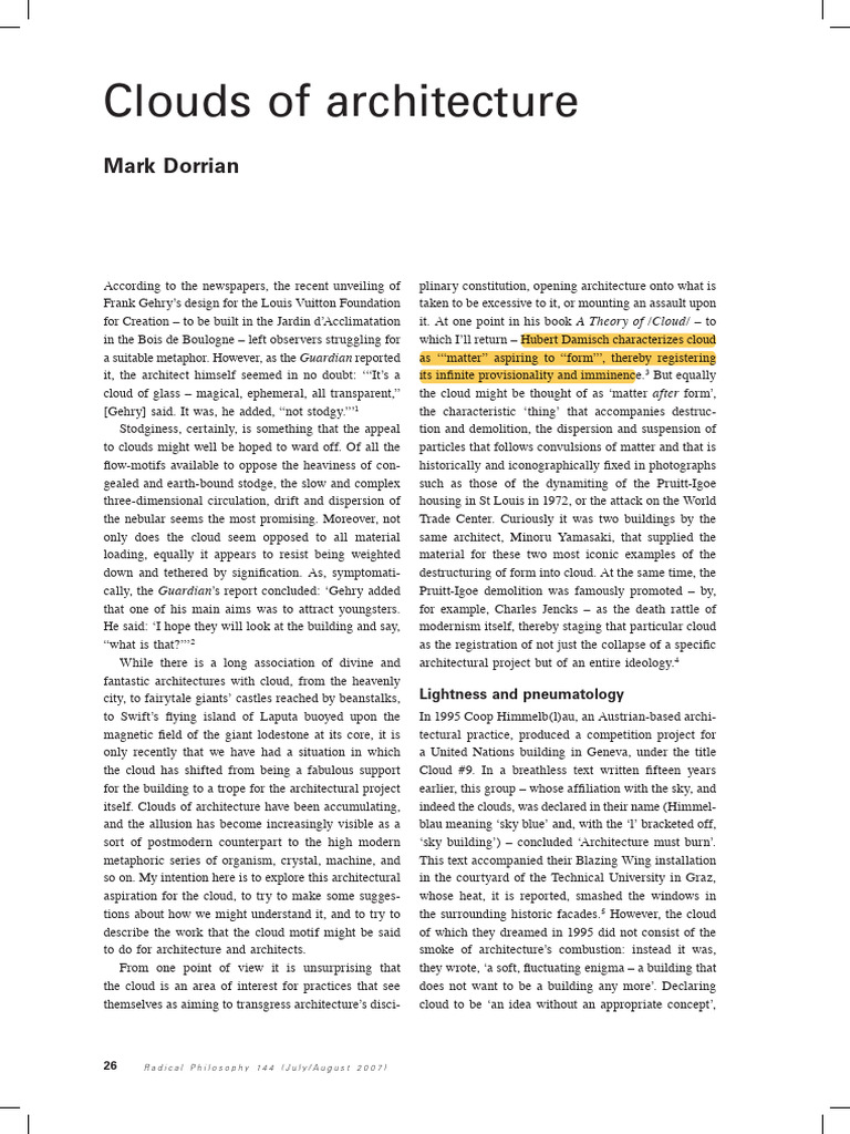 Clouds of Architecture | PDF