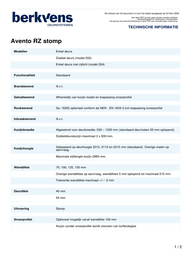 Avento RZ Stomp - Technische Informatie | PDF