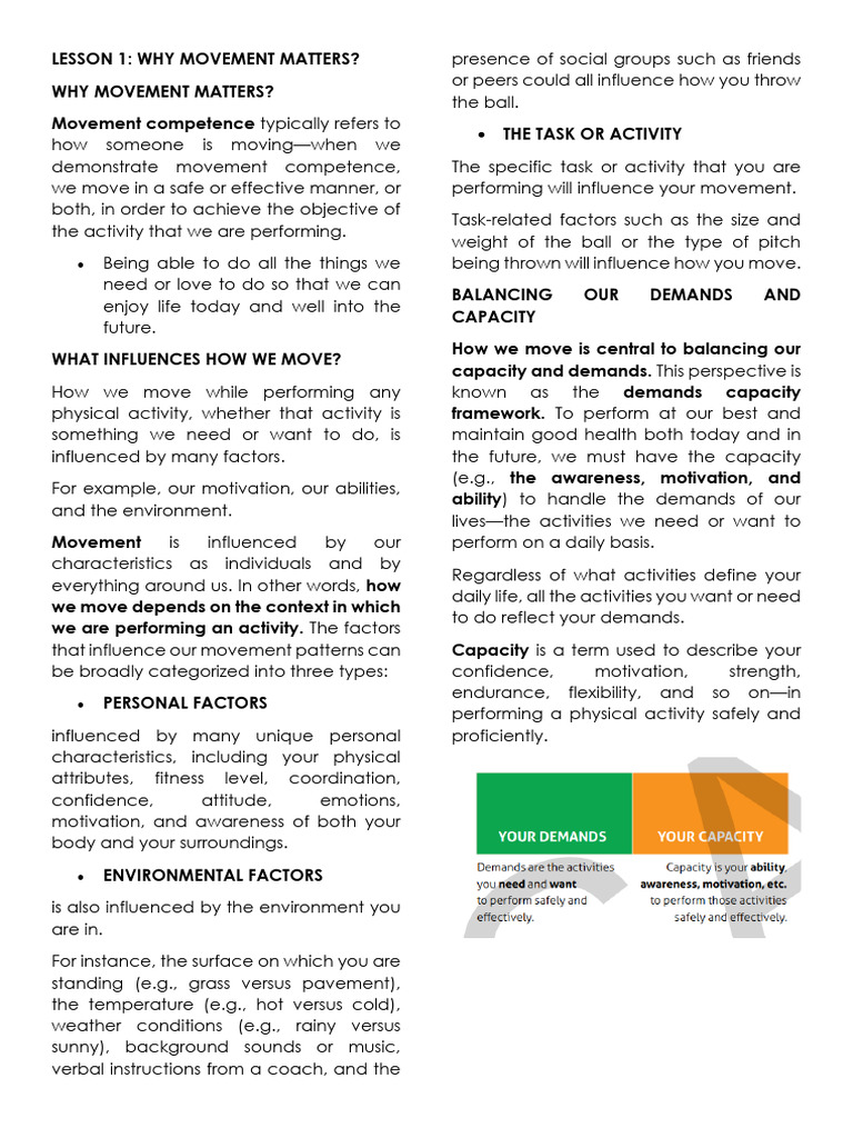 Movement Competence Handouts | PDF | Anatomical Terms Of Motion