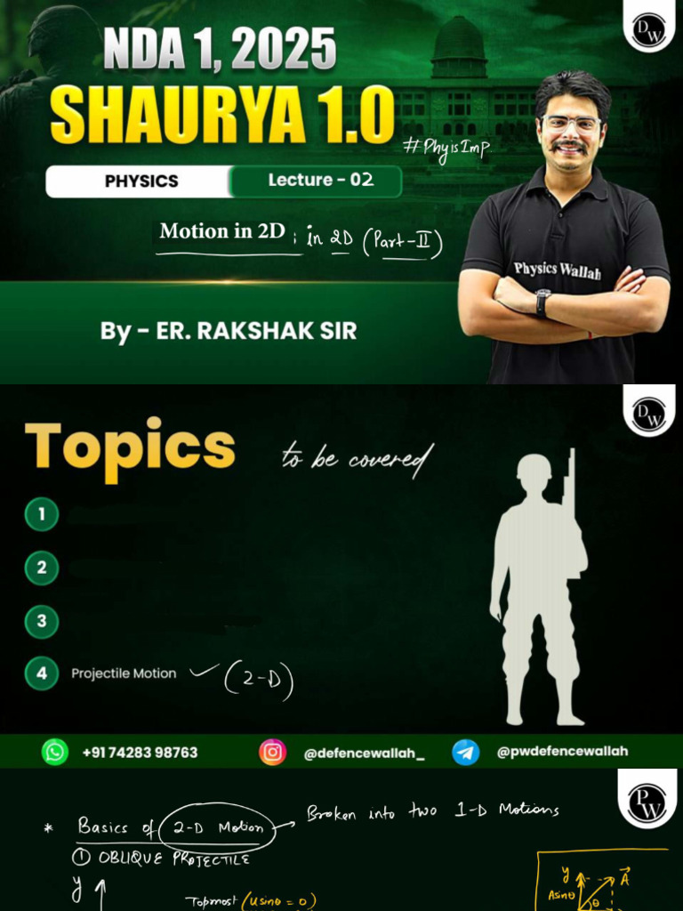 Motion in 2D 02 _ Class Notes | PDF