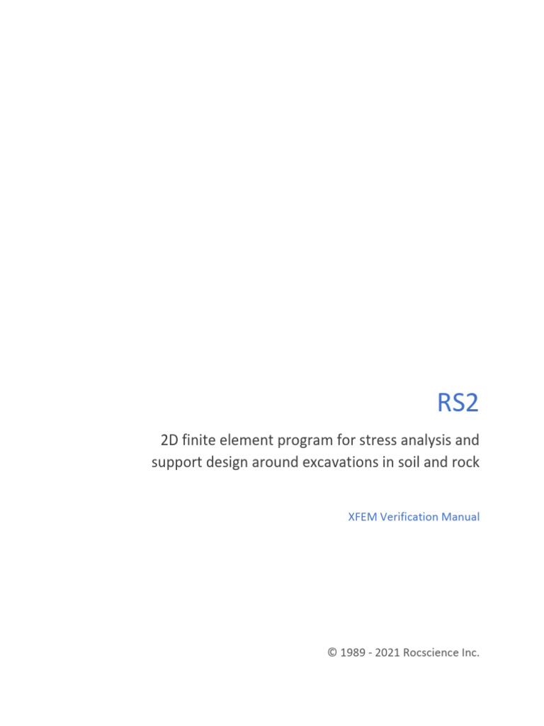 RS2 XFEM Verification Manual | PDF | Finite Element Method | Strength Of Materials