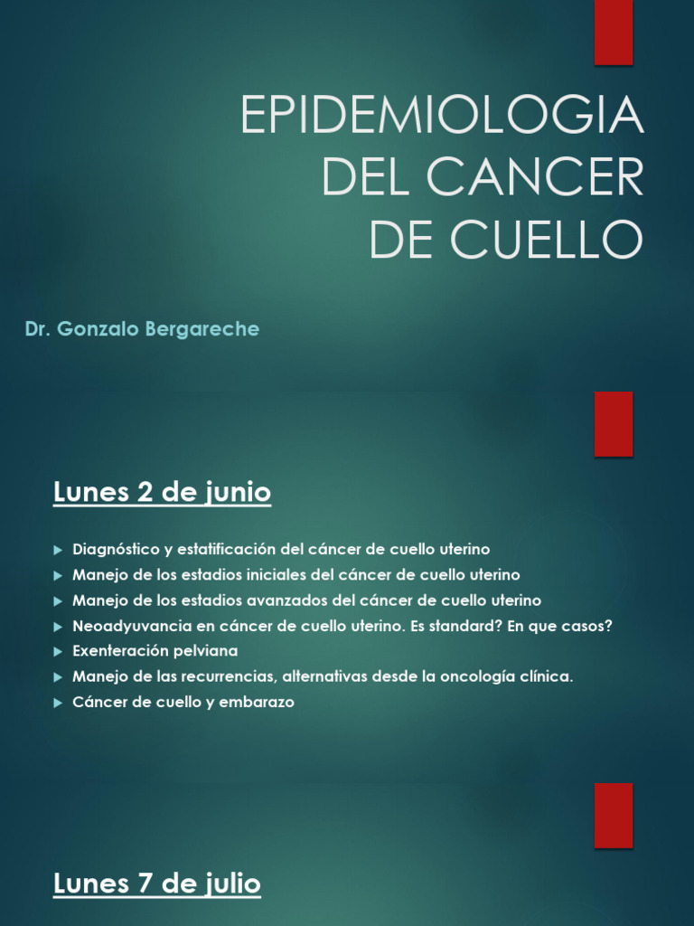 CERVIX - Epidemiologia Cancer de Cuello | PDF | Cáncer de cuello uterino | Epidemiología
