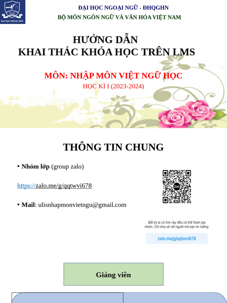 Lms - hướng Dẫn Khai Thác Khóa Học Nmvnh | PDF