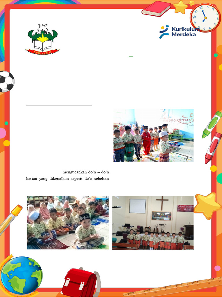 Contoh Rapot Semester 1 TK Kelas B Tahun 2024 | PDF